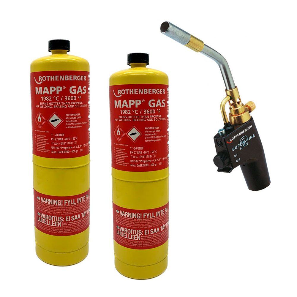 Soplete Super Fire 2 + 2 Botellas Rothenberger | Grupoelectron.com